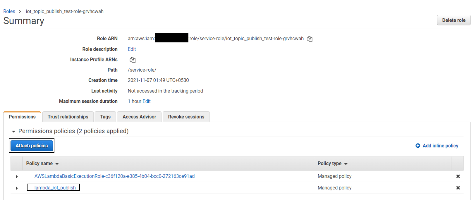 Publishing From Lambda To An Aws Iot Topic
